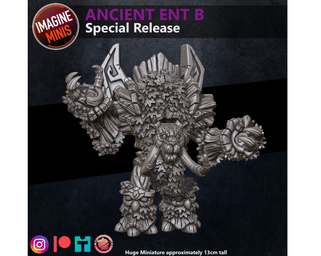Ancient Ent Warcraft 3D Printed Miniature - Perfect for Tabletop Games ...