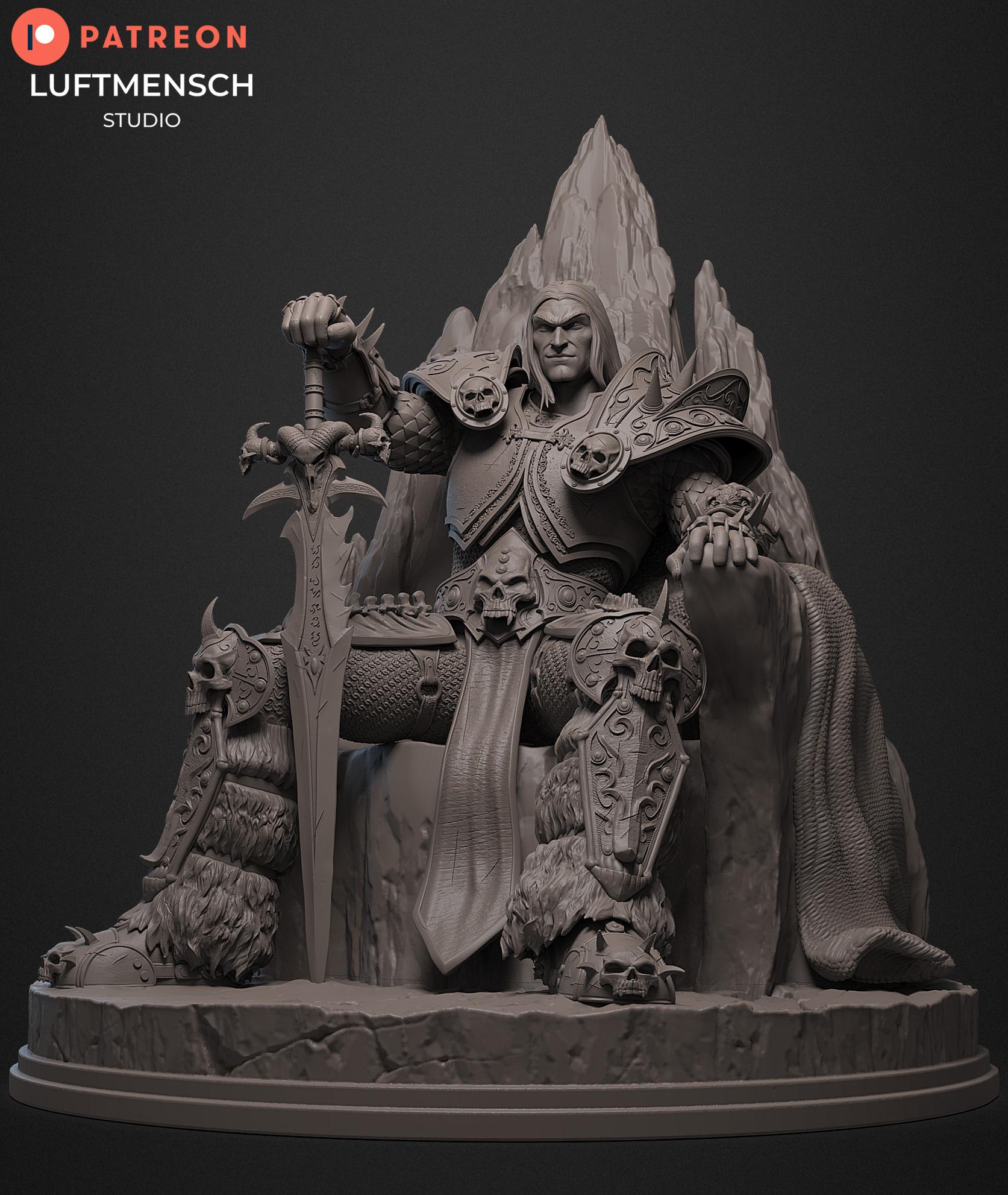 Arthas Menethil Lich King 3D Printed Statue | Warcraft | 1:10 Scale ...