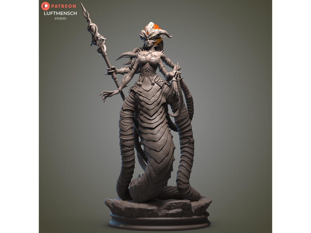 Queen Azshara | 3D Printed Statue | Warcraft | 1:10 Scale 287mm / 11.3 ...
