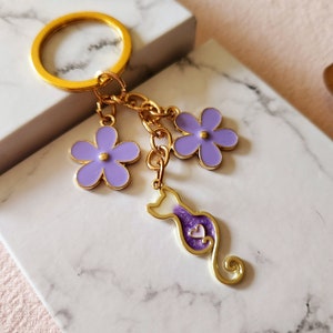 Small Gift Idea. Love Cats. Purple Kitty, Kitten, Cat Keychain Cherry ...