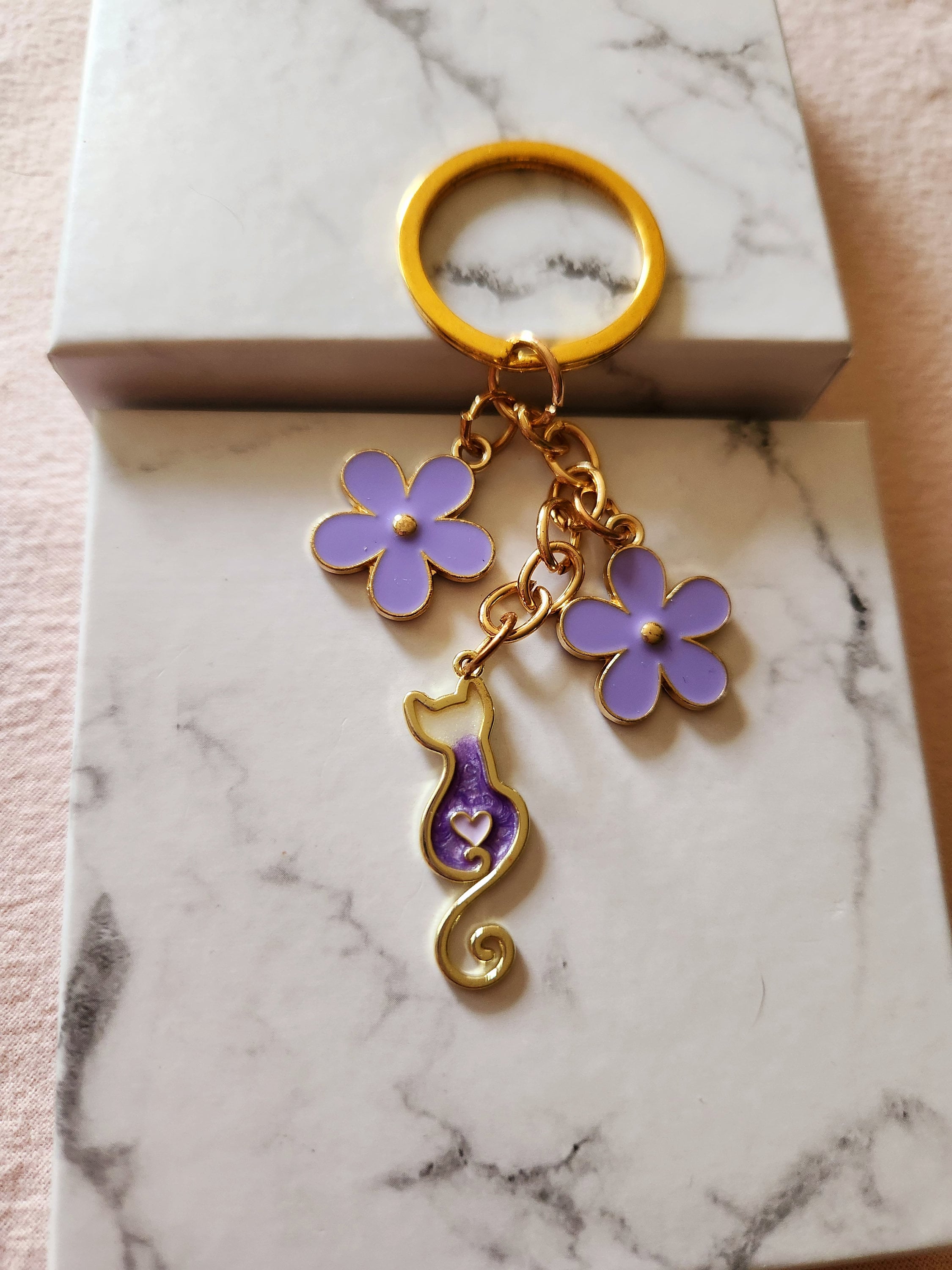 Small Gift Idea. Love Cats. Purple Kitty Kitten Cat Keychain - Etsy