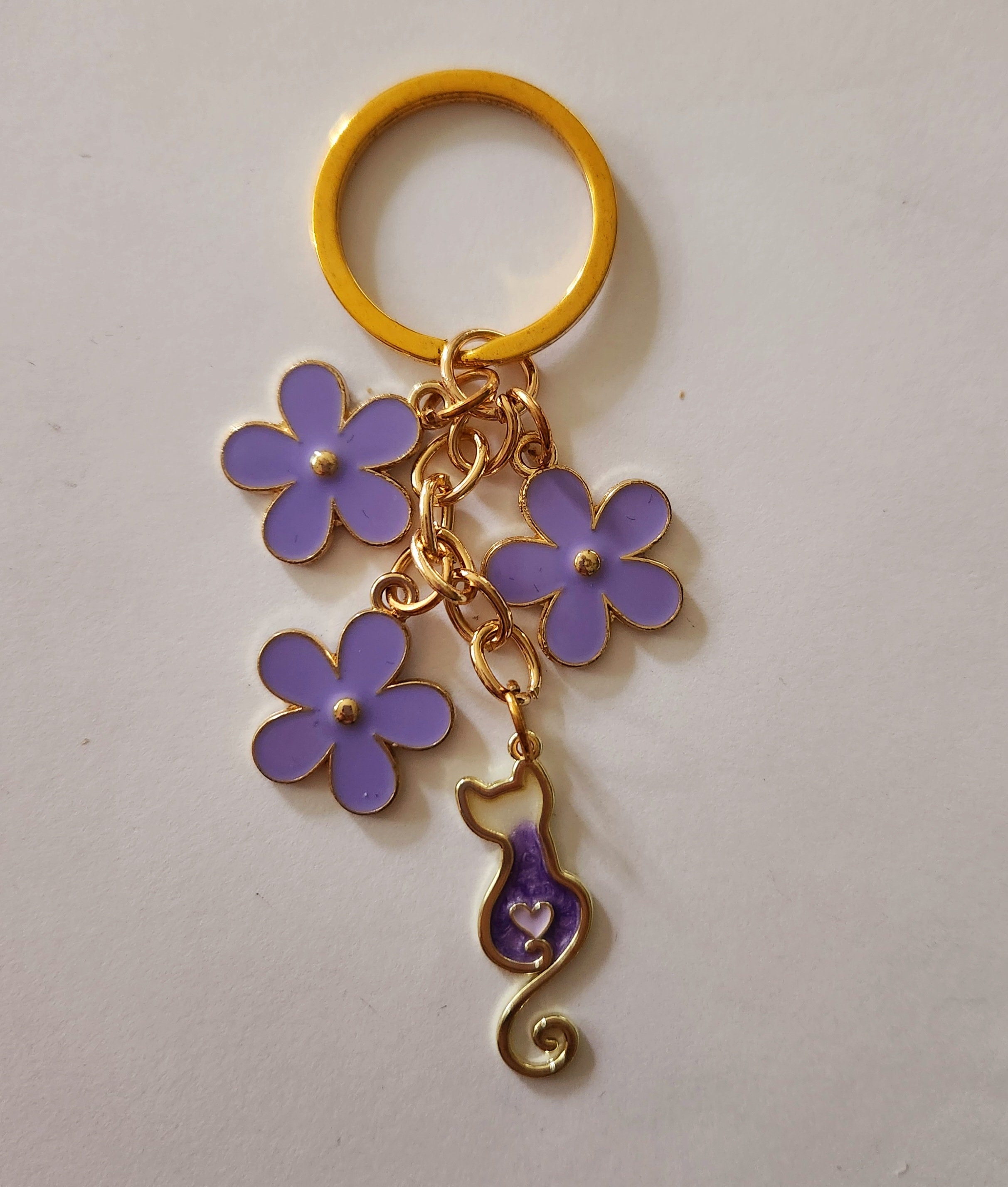 Small Gift Idea. Love Cats. Purple Kitty Kitten Cat Keychain - Etsy