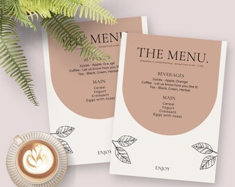Cute Sunflower Menu, Complimentary Breakfast Airbnb Menu Print, Menu ...