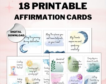63 Positive Affirmation Card Deck, Vision Board Printables, Cards for ...