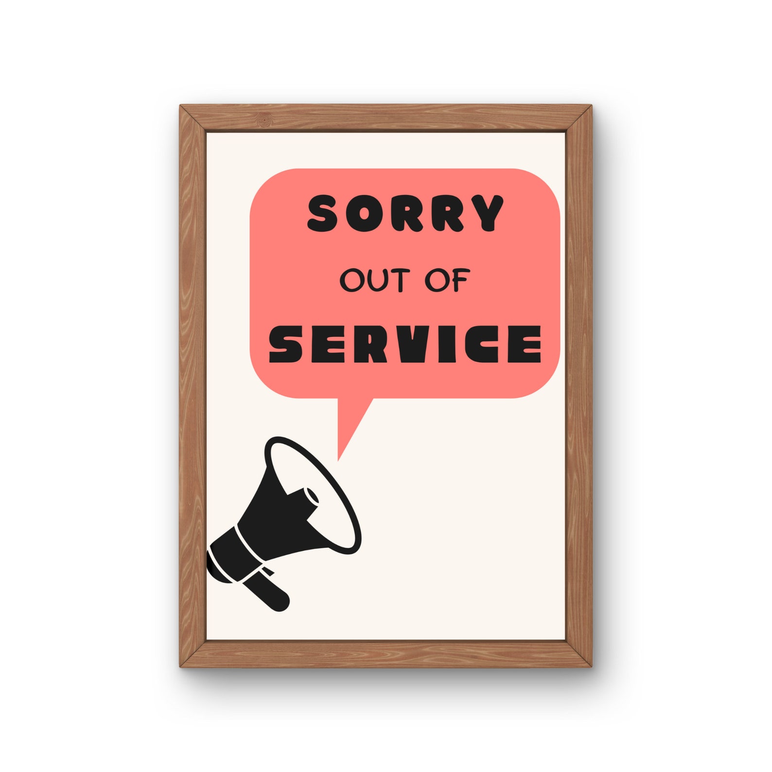 Sorry, Out of Service Sign, Out of Order Print, Closure Notice, Cartoon ...