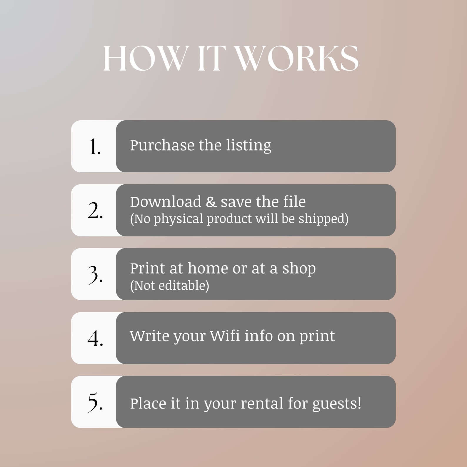 Stylish Wifi Password Dictionary Print | Airbnb Wifi Code Sign ...