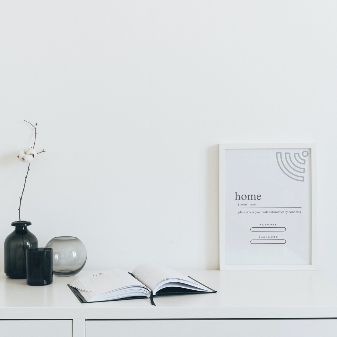 Stylish Wifi Password Dictionary Print | Airbnb Wifi Code Sign ...