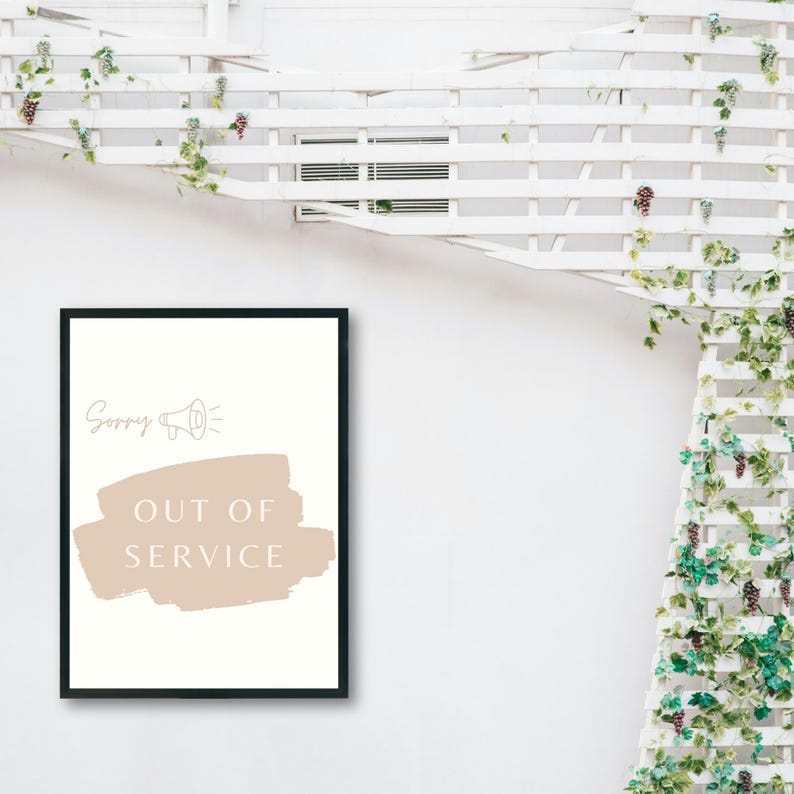 Sorry, Out of Service Print, Out of Order Sign, Closure Notice, Cute ...