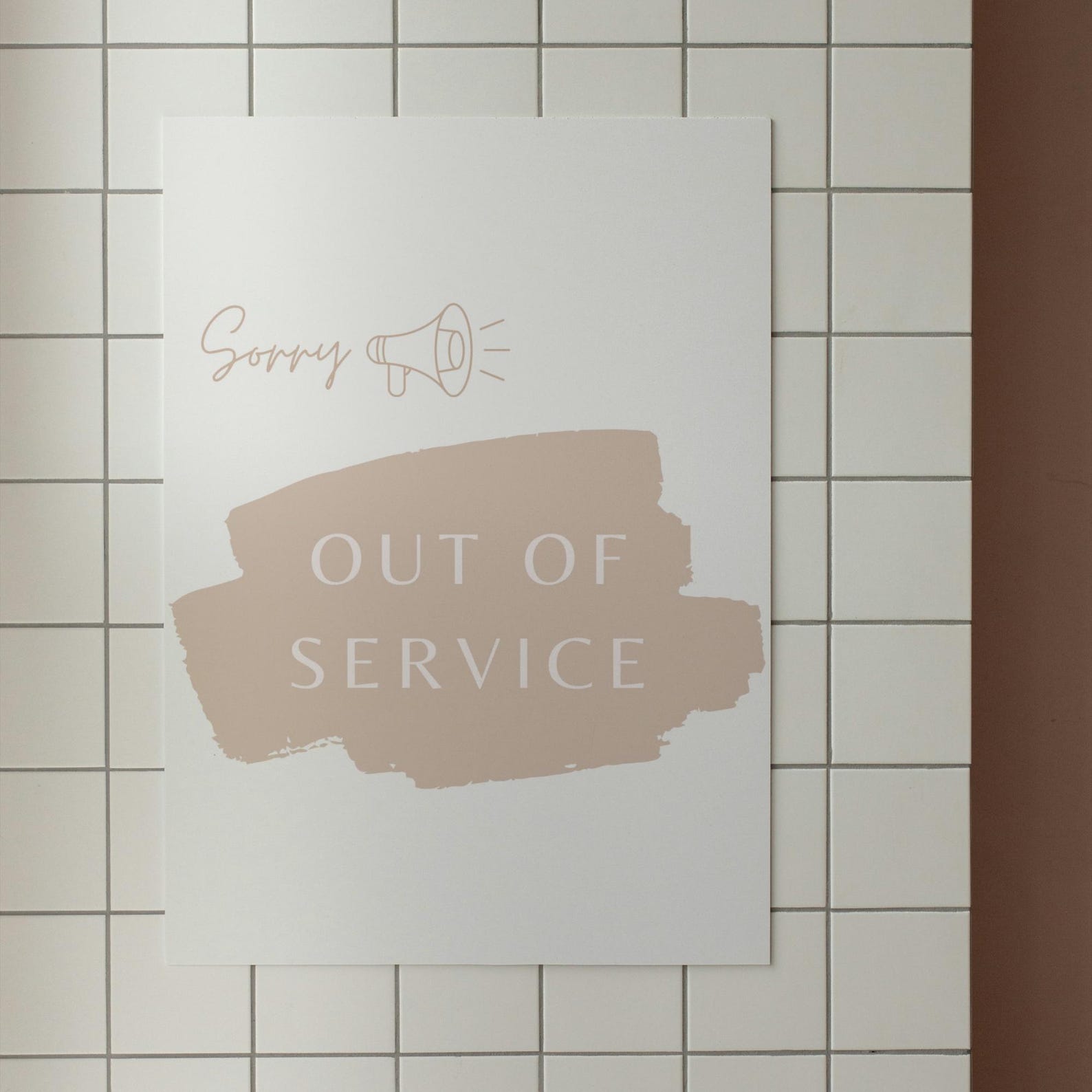 Sorry, Out of Service Print, Out of Order Sign, Closure Notice, Cute ...