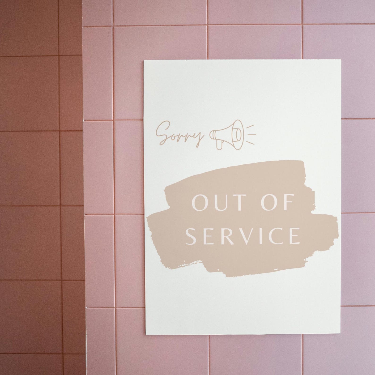 Sorry, Out of Service Print, Out of Order Sign, Closure Notice, Cute ...