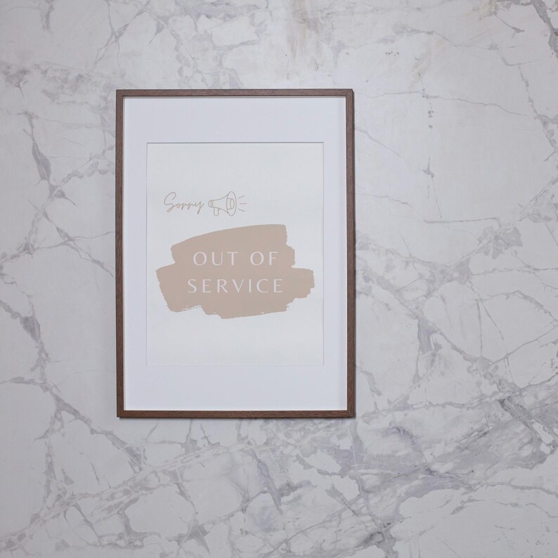 Sorry, Out of Service Print, Out of Order Sign, Closure Notice, Cute ...
