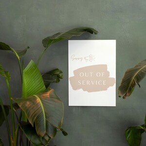 Sorry, Out of Service Print, Out of Order Sign, Closure Notice, Cute ...