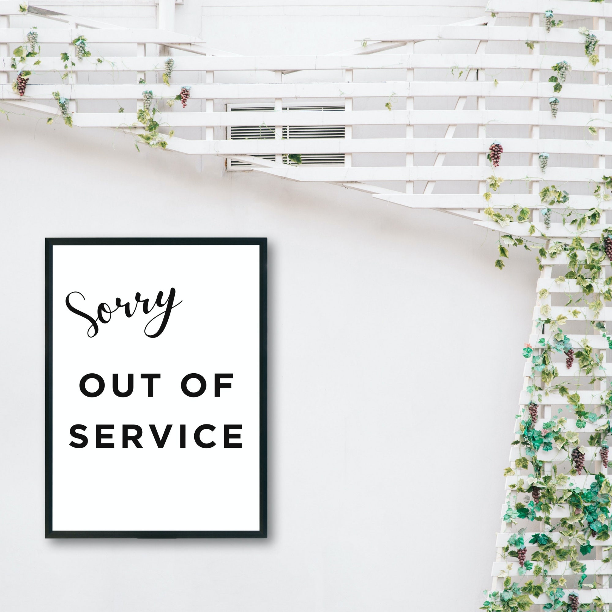 Printable Out of Service Sign, Sorry, Out of Order, Business Saying ...