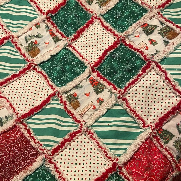 Christmas Rag Quilt - Etsy
