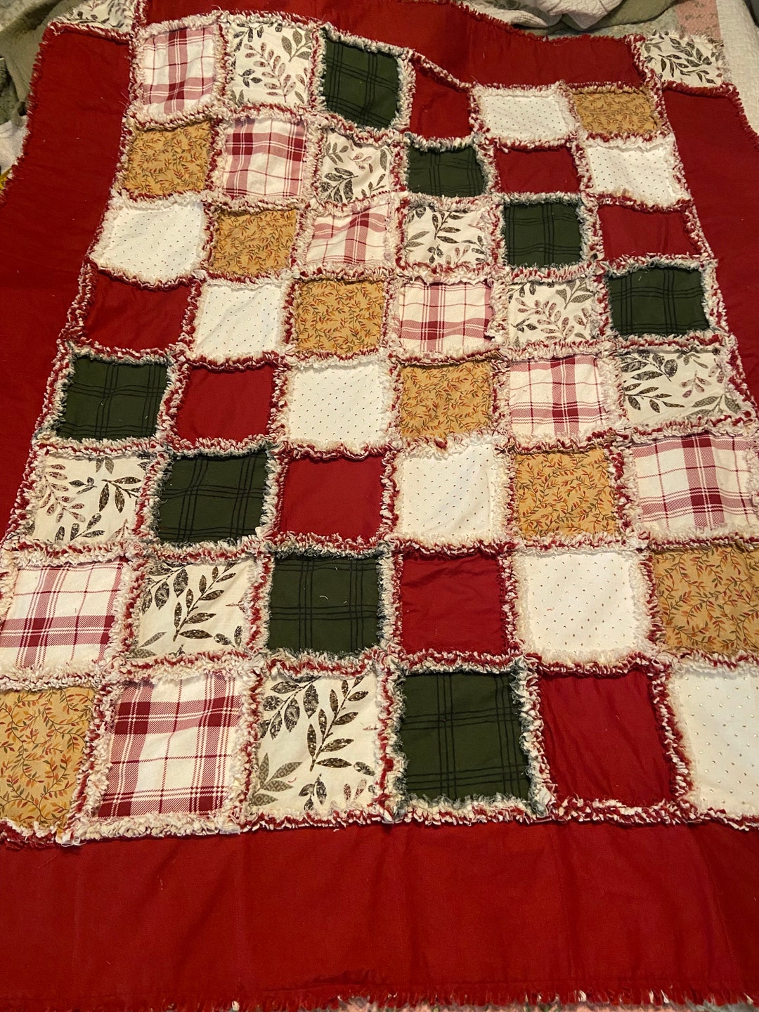 Cozy Fall Autumn Harvest Rag Quilt Blanket - Etsy
