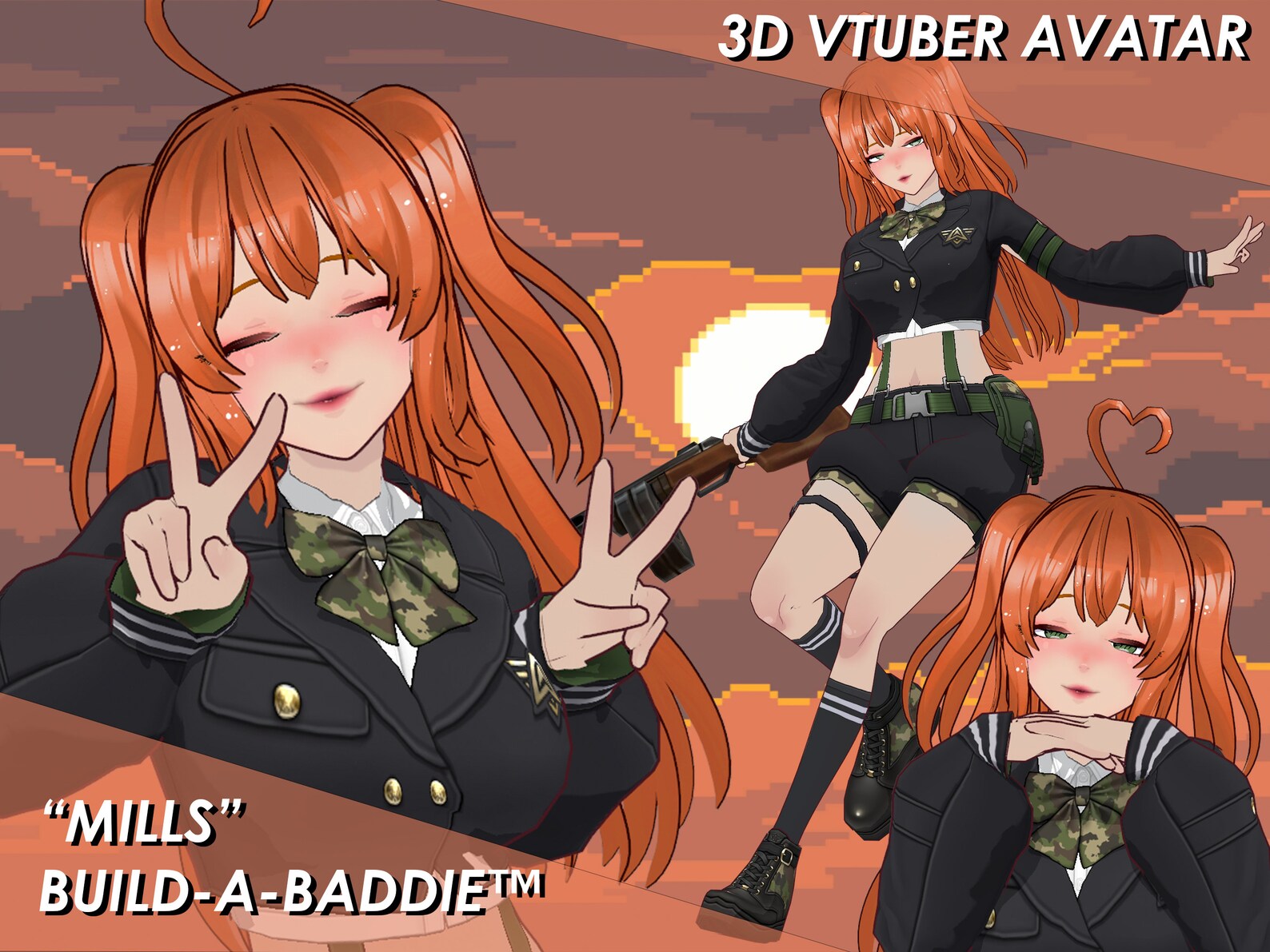 3D VTUBER MODEL - Mills - Customizable! Ready to Use! - Etsy