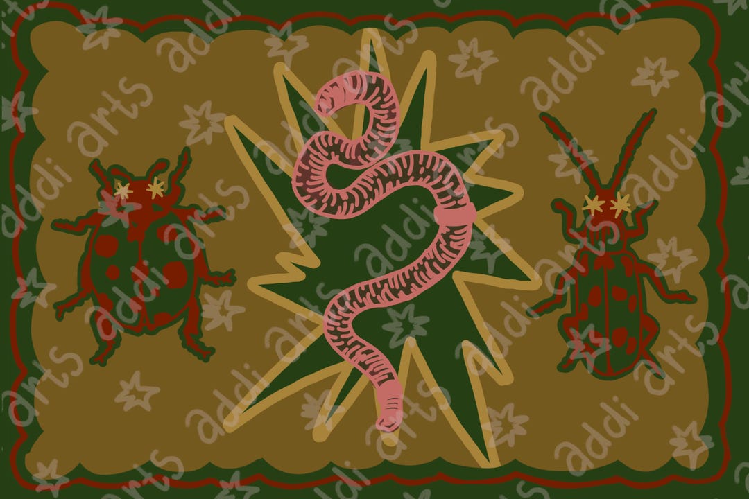 Worm DIGITAL PRINT - Etsy