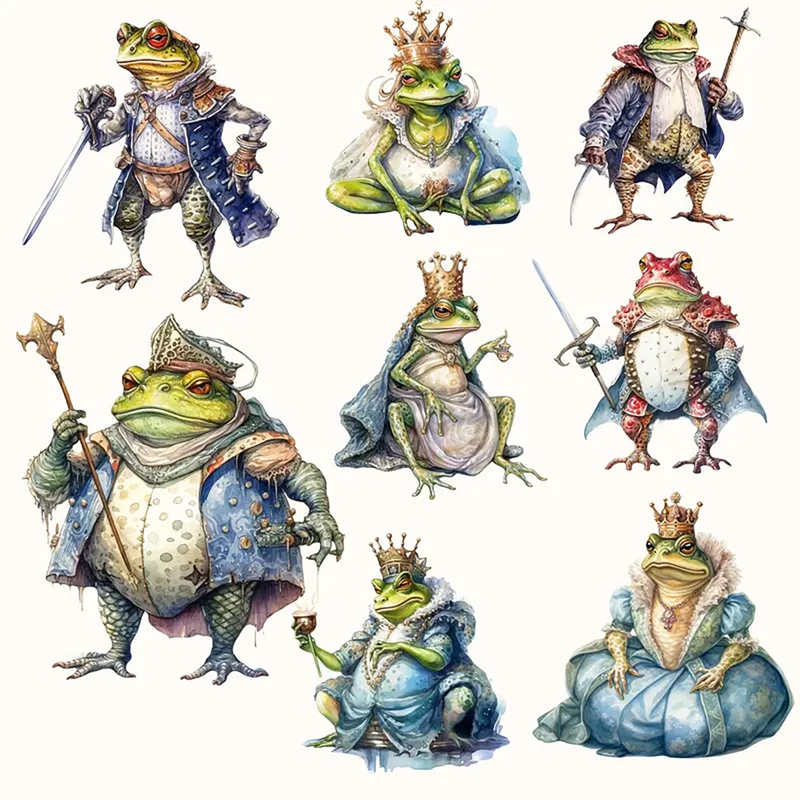96 Storybook Frogs Stickers Pack, Junk Journal, Scrapbooking ...