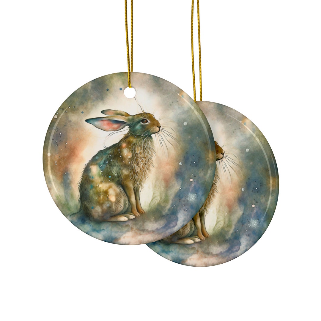 Ostara Rabbit Ornament Double-sided Print Holiday Decor - Etsy