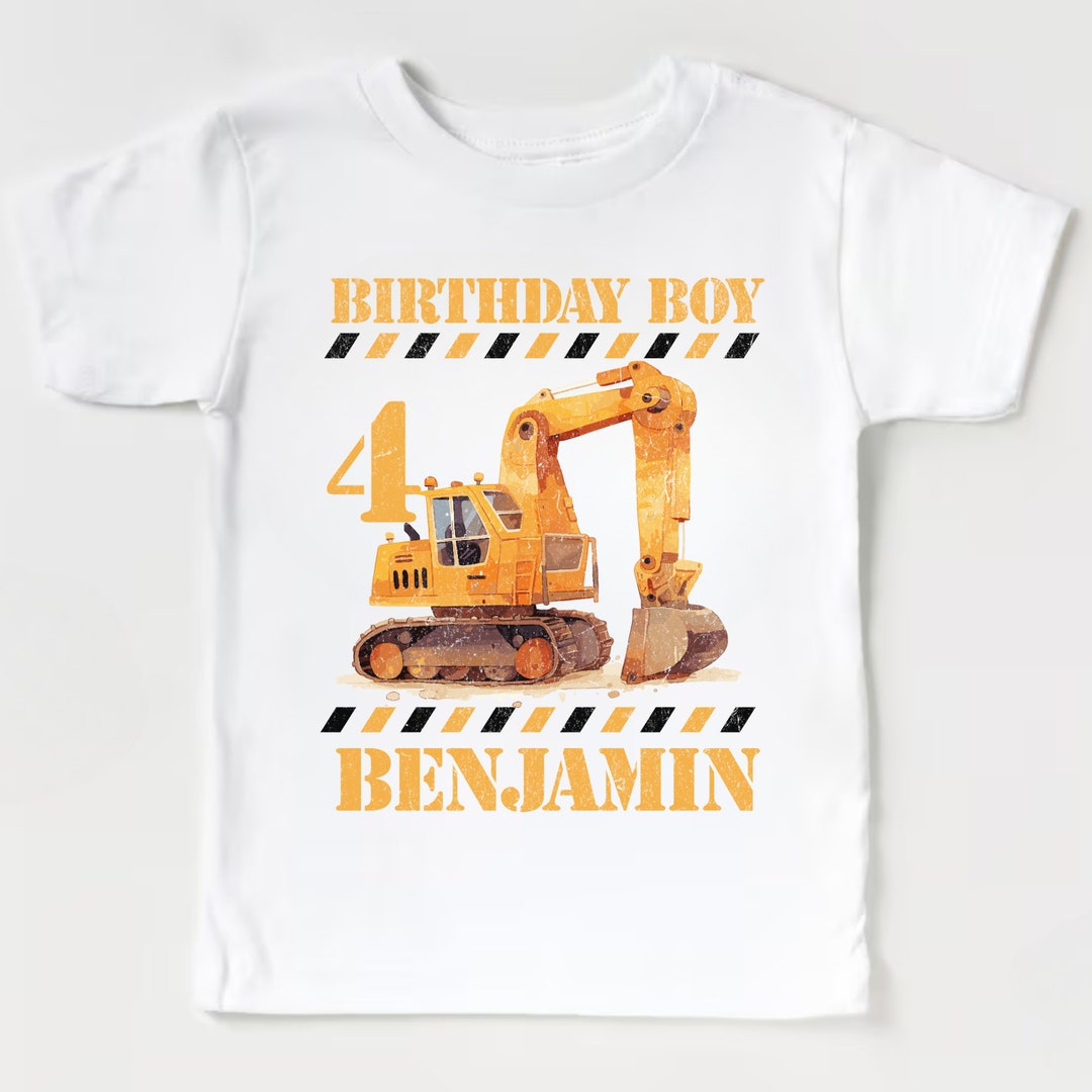 Custom Construction Birthday Name and Age Shirt Personalized ...