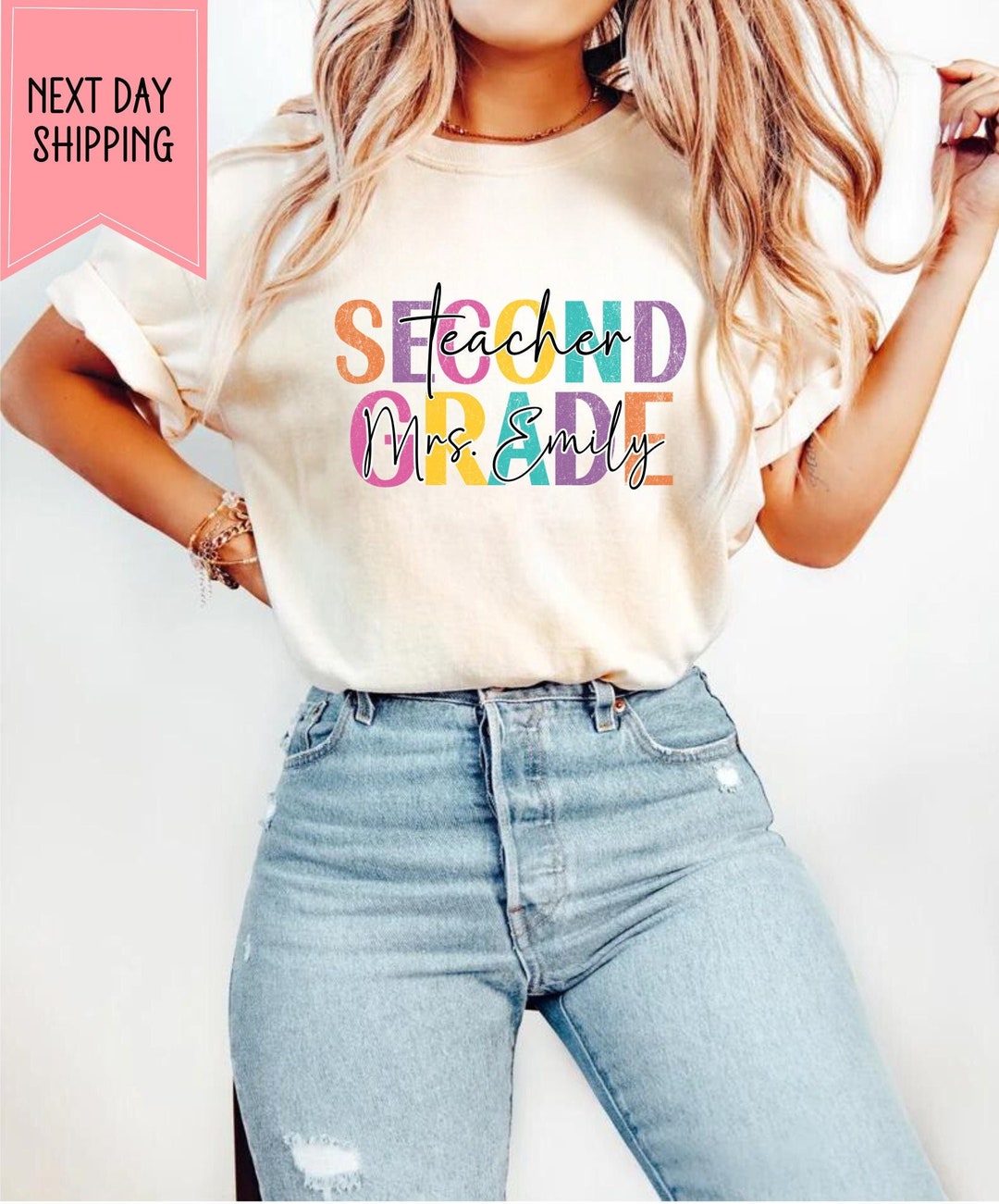 Custom Teacher Name T-shirt Personalized 2nd Grade Teacher T-shirt ...