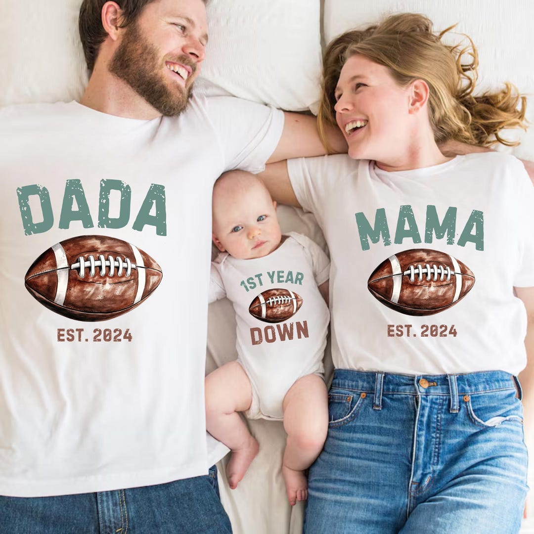 Personalized Football 1st Birthday Shirt Familymatching 1st Year Down ...