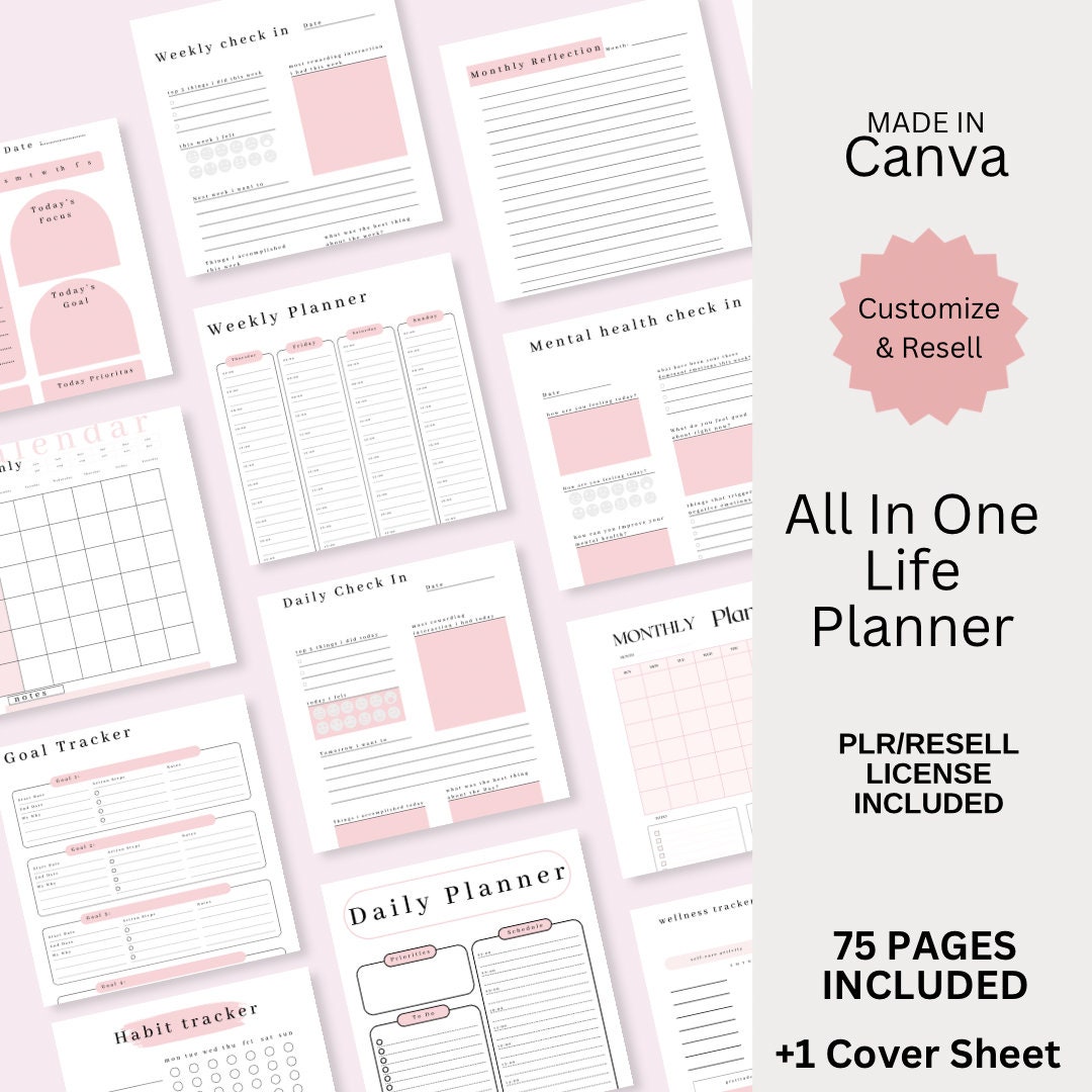 PLR Planner Bundle 410 Printable Planner Templates Commercial - Etsy