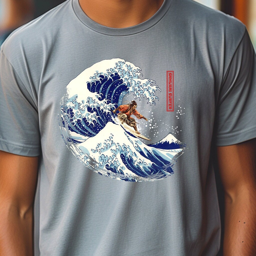 Samurai Surfing the Great Wave of Kanagawa - Etsy