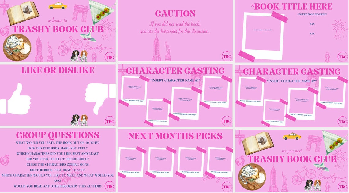 Book Club Group Powerpoint Guide Pack of 5 - Etsy