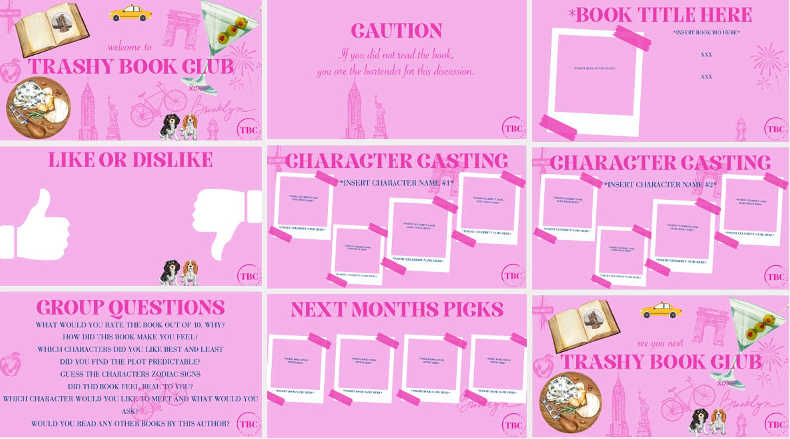 Book Club Group Powerpoint Guide Pack of 5 - Etsy