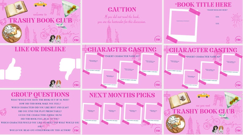 Book Club Group Powerpoint Guide Pack of 5 - Etsy