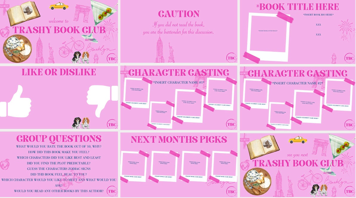 Book Club Group Powerpoint Guide Pack of 5 - Etsy