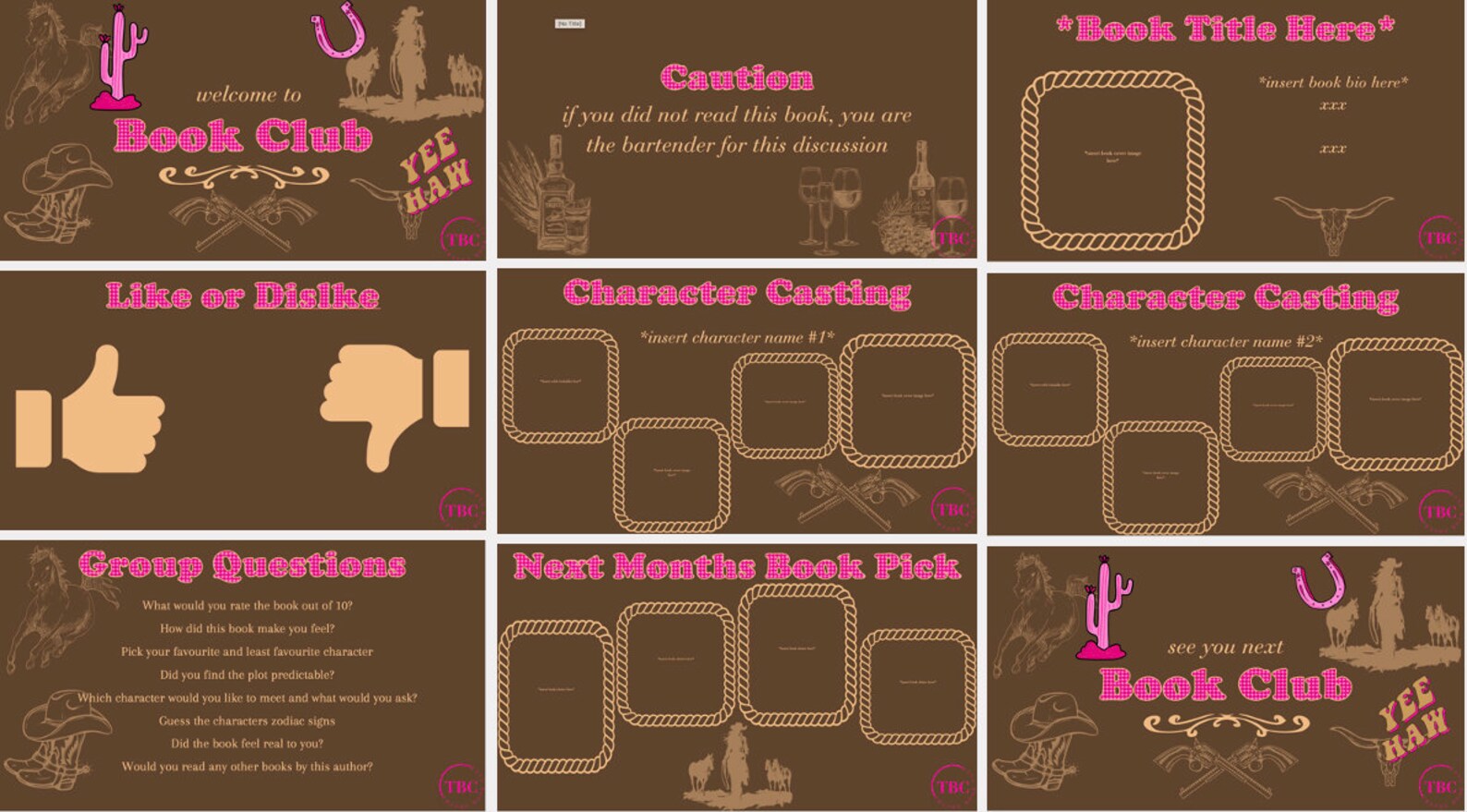 Book Club Group Powerpoint Guide Pack of 5 - Etsy