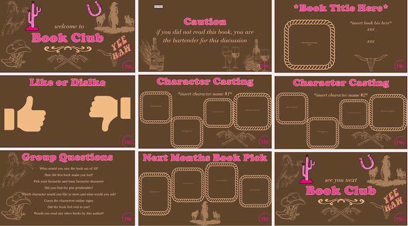 Book Club Group Powerpoint Guide Pack of 5 - Etsy
