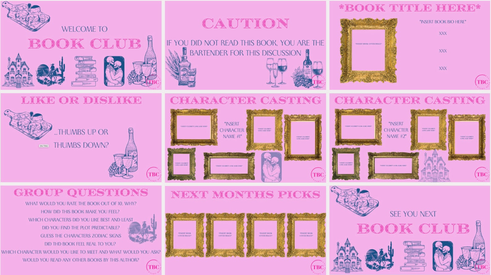 Book Club Group Powerpoint Guide Pack of 5 - Etsy