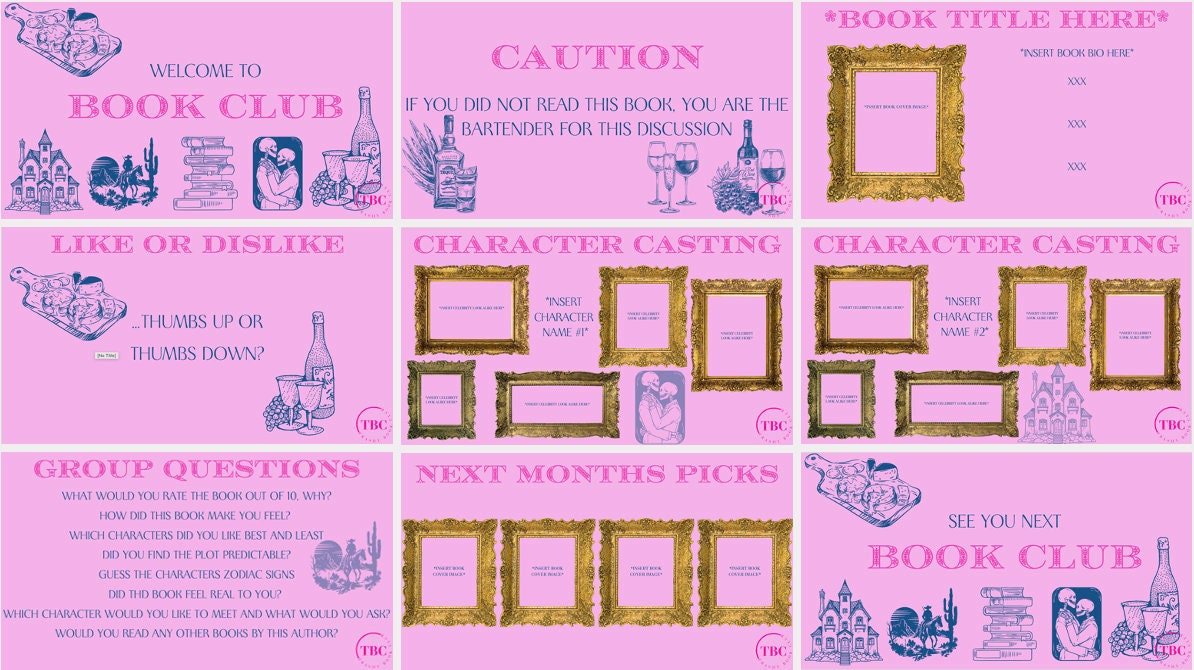 Book Club Group Powerpoint Guide Pack of 5 - Etsy