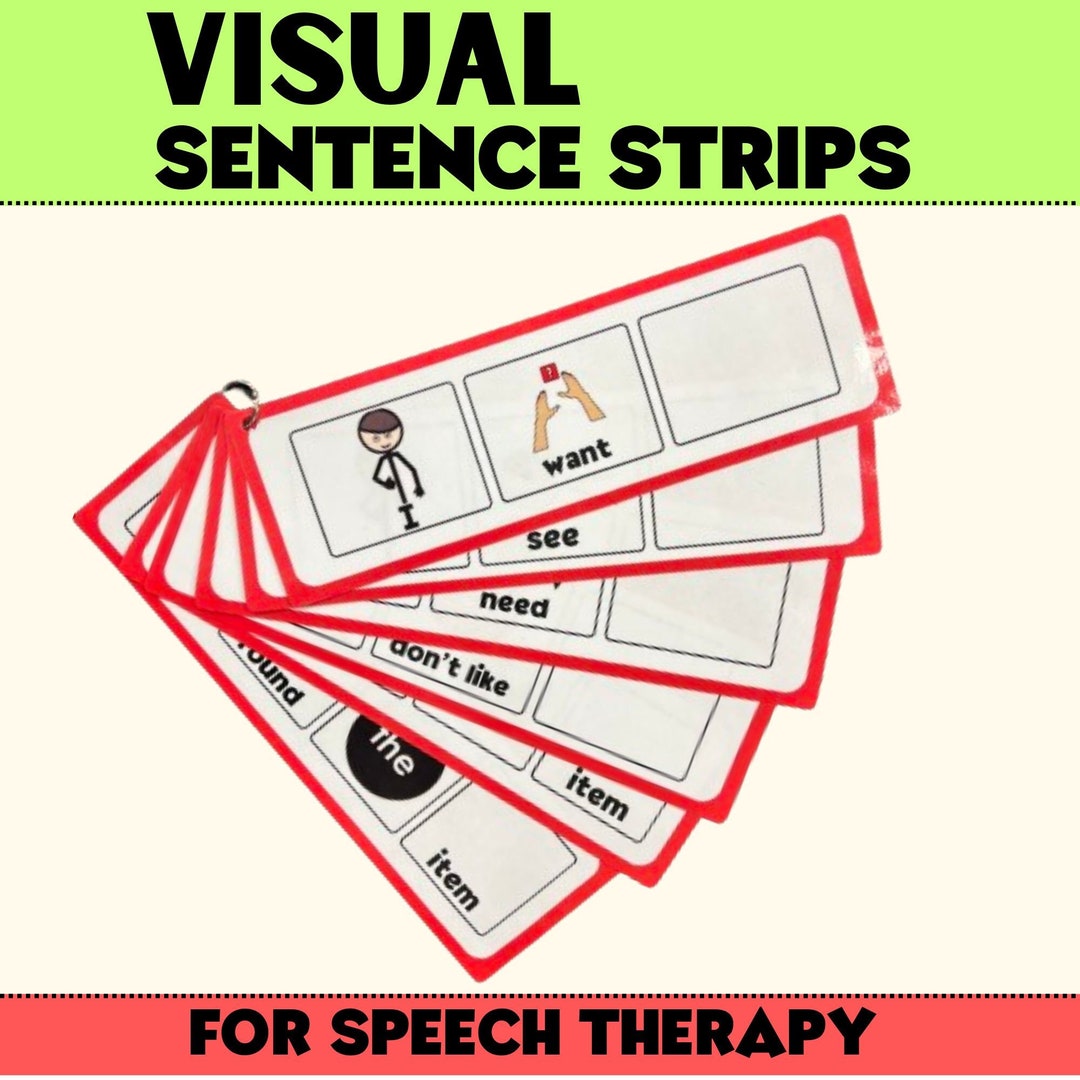 Sentence Strip Visuals for Parents, Autism, and Speech Therapy Support ...