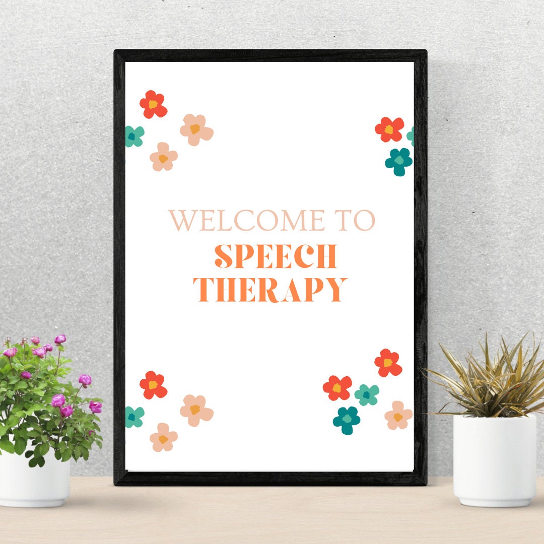 Welcome to Speech Therapy Cute Poster for SLPA and SLP Classroom or ...