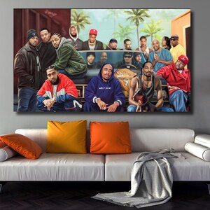 All Time Rappers Wall Art Canvas,last Supper Hip Hop Poster Print,ready ...
