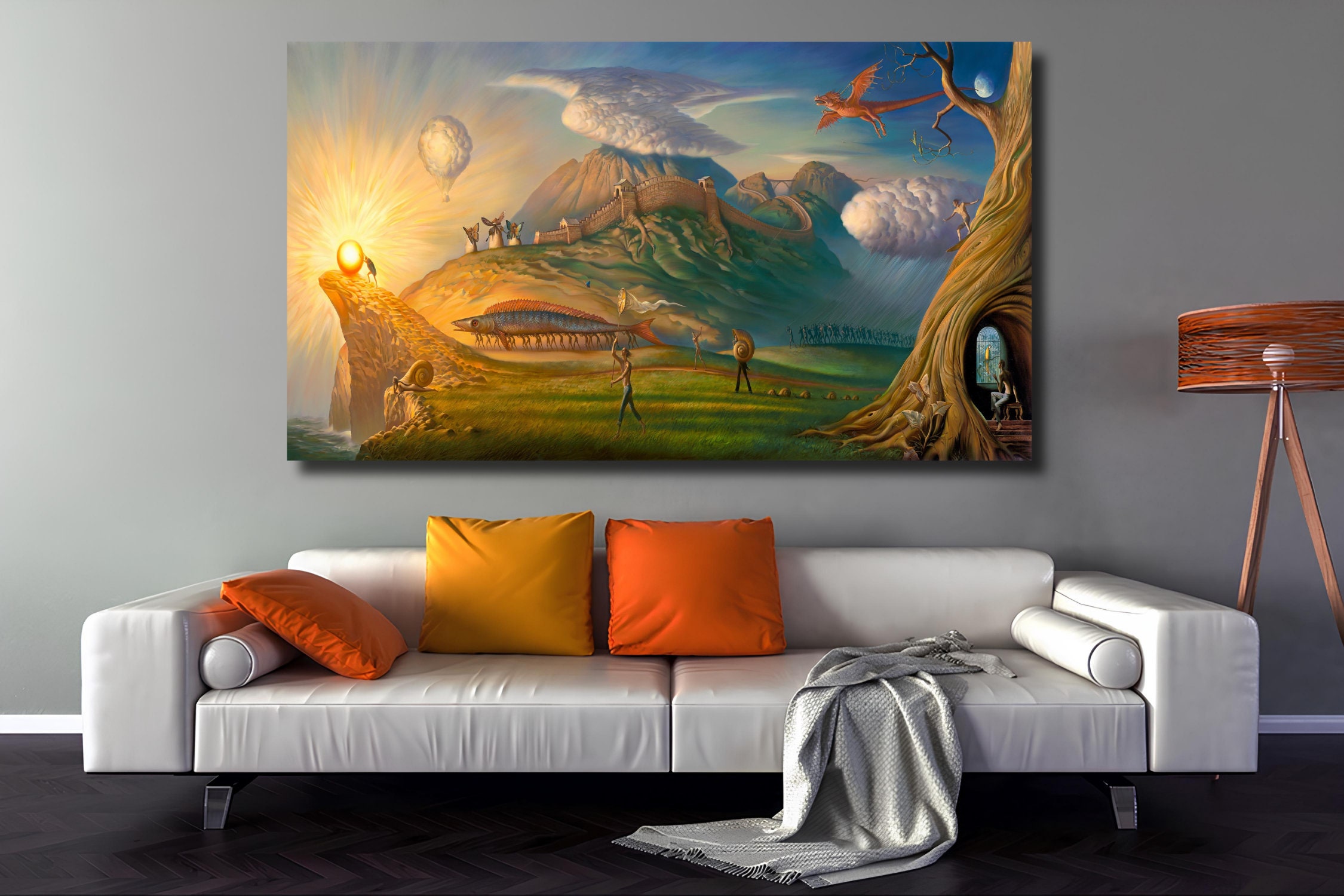 Vladimir Kush Human Way Canvas Wall Art, Art Print, Poster, Surreal ...