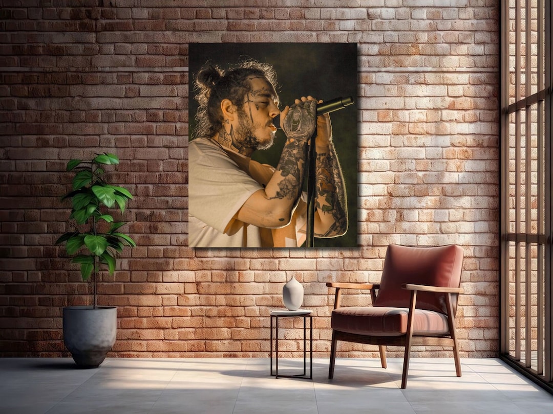 Malone Art Poster Canvas Print Celebrity Inspired Post Malone Canvas Art Family Decor, Frame ...