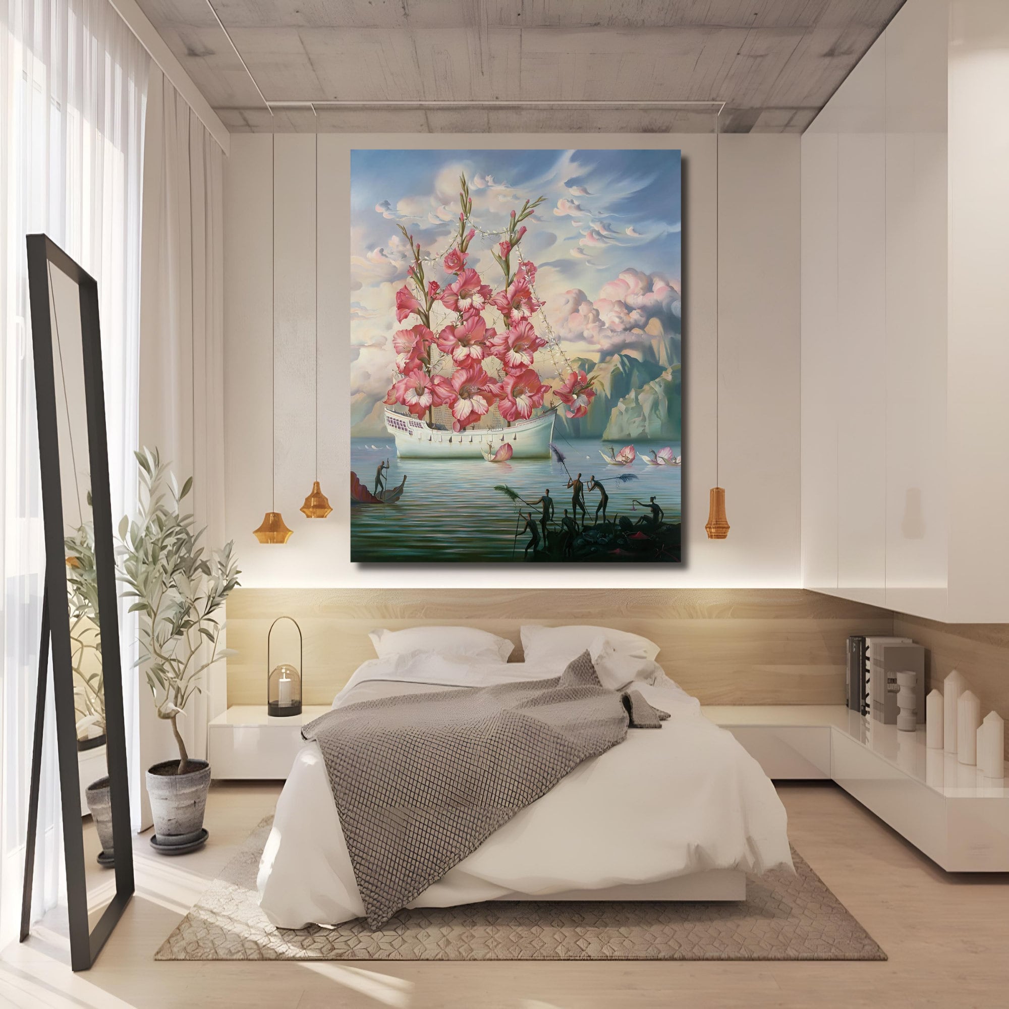 Vladimir Kush Departure of the Winged Ship Canvas Wall Art - Etsy