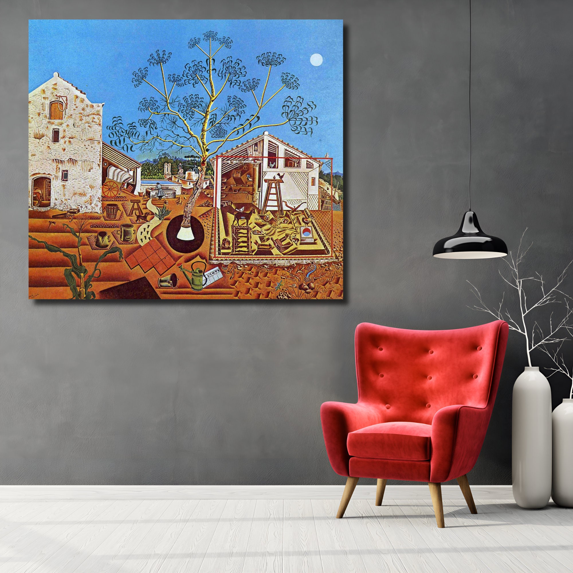 Joan Miro the Farm Canvas Wall Art,miro,wrapped Surreal Canvas, Miro ...