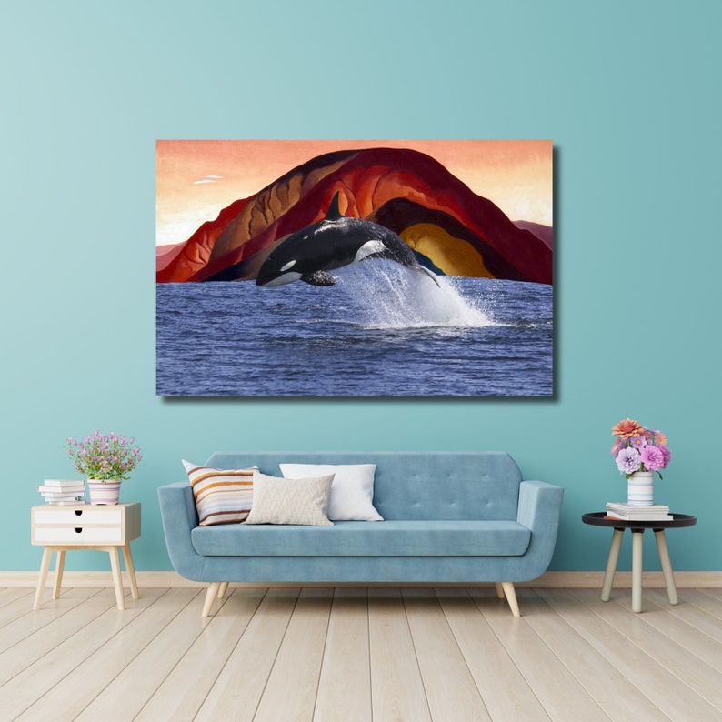 Whale in Starry Night, Whale Home Design Wall Decor Underwater Life ...