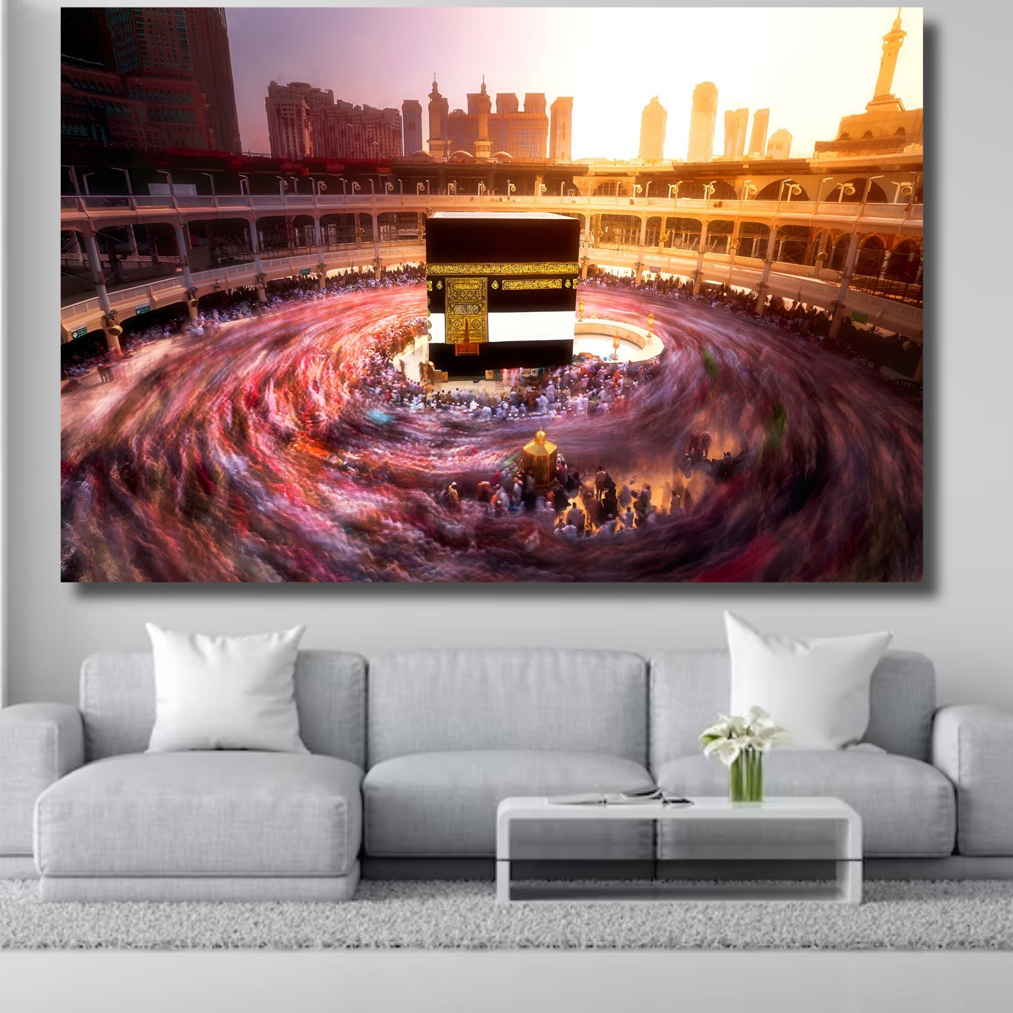Mekka Extra Large Canvas Wall Art Kaaba Wall Art Natural - Etsy
