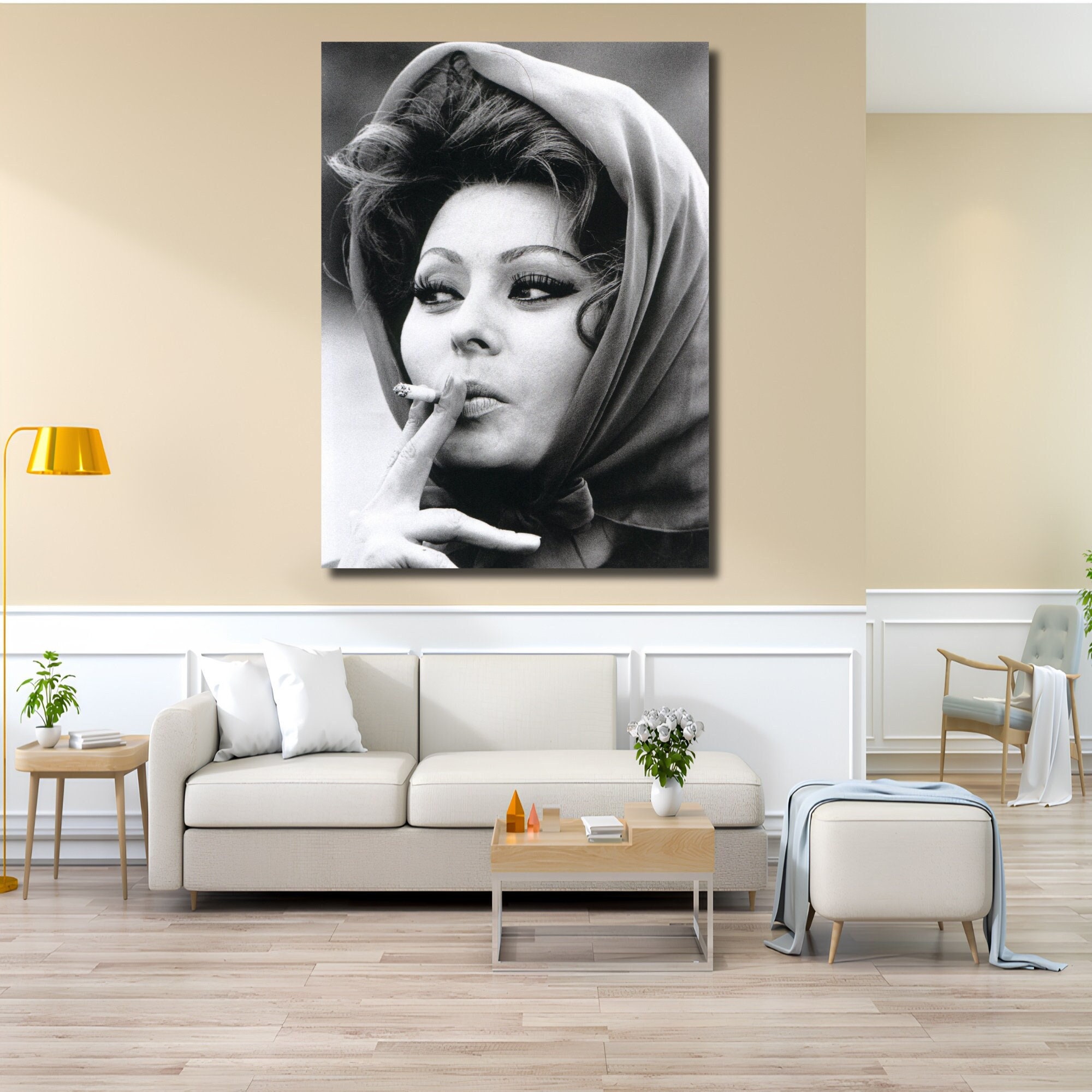 Sophia Loren Canvas Poster Art Wall Pictures Home Decor, Sophia Loren ...