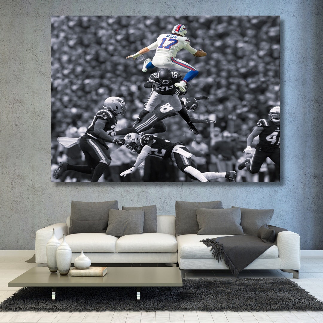Josh Allen Poster,josh Allen Canvas Wall Art,buffalo Bills Poster Wall ...
