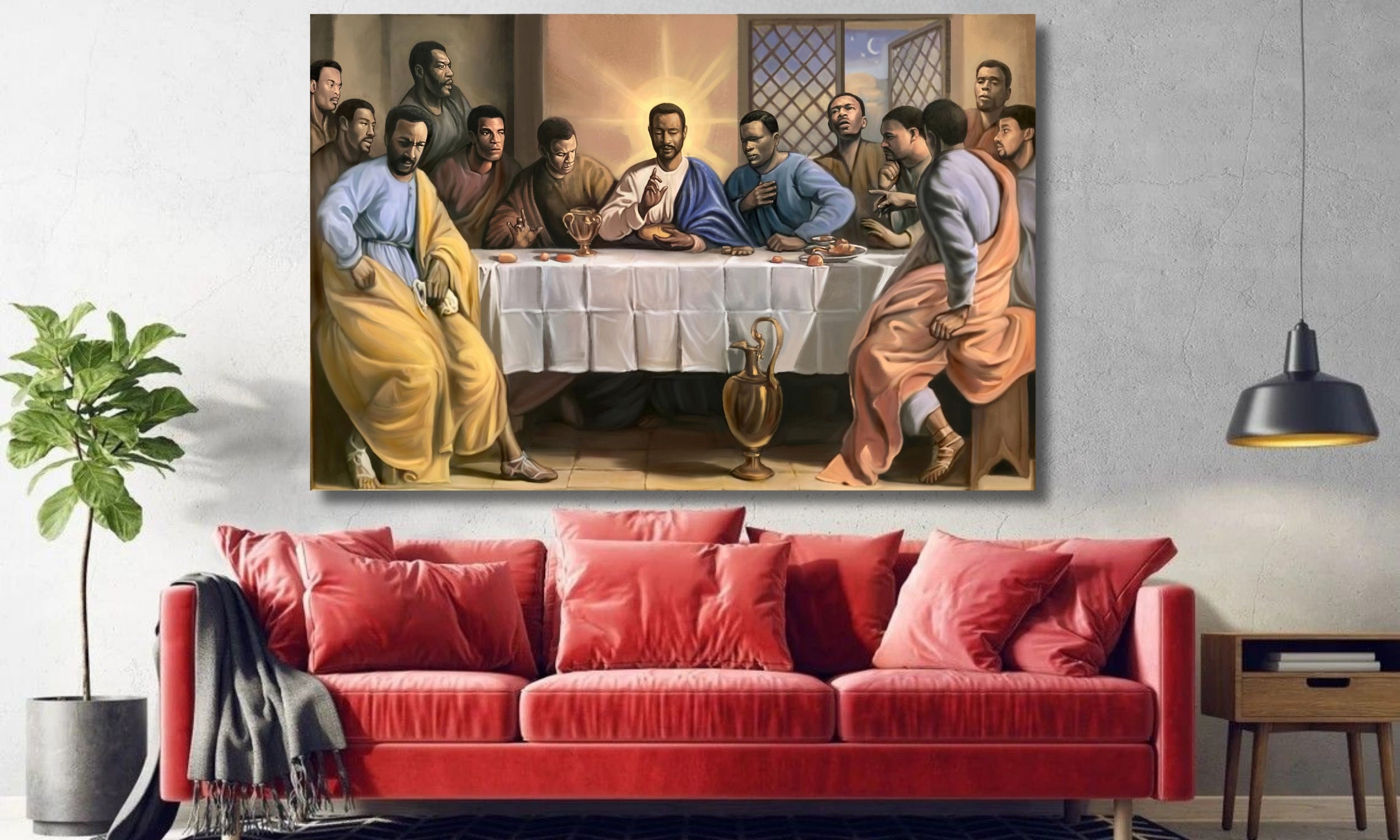 Last Supper African Canvas Art,black Last Supper Poster, Black Jesus ...