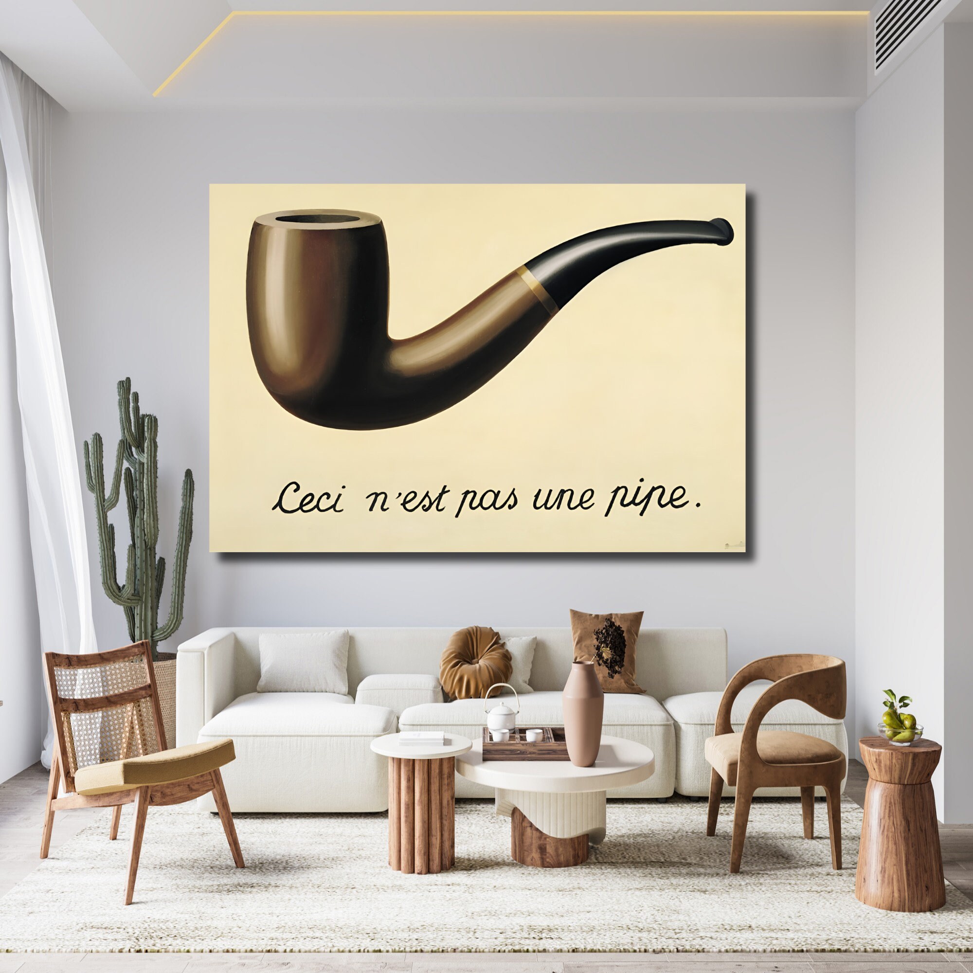The Treachery of Images 1929, Canvas Wall Art Home Decor, René Magritte ...