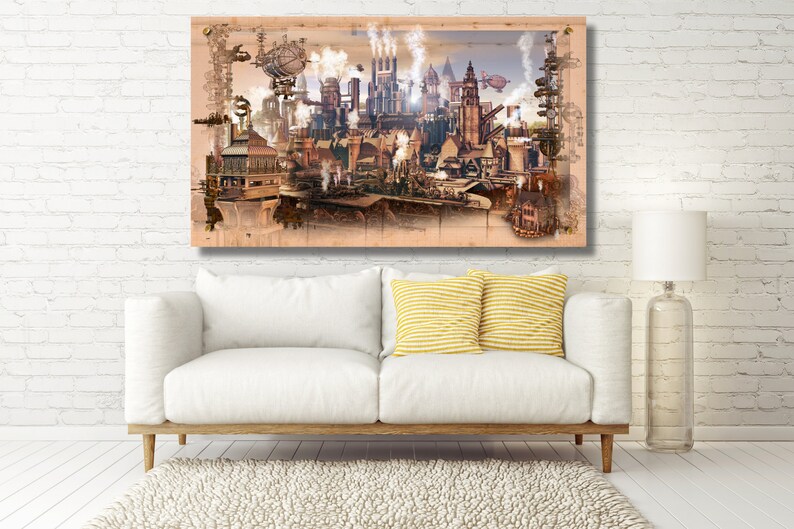 Steampunk Canvas Vintage Wall Art Print Steampunk Style Wall - Etsy